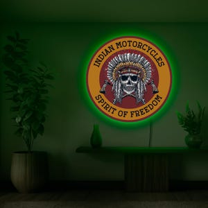 Indian Motorcycle Neon Sign, Indian Motorcycle Logo, Indian Motorcycle ...