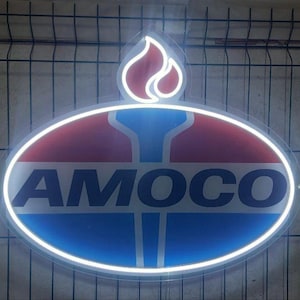 Amoco Neon Sign, Oil Neon Sign, Amoco Logo, Petrol Neon Sign, Amoco ...