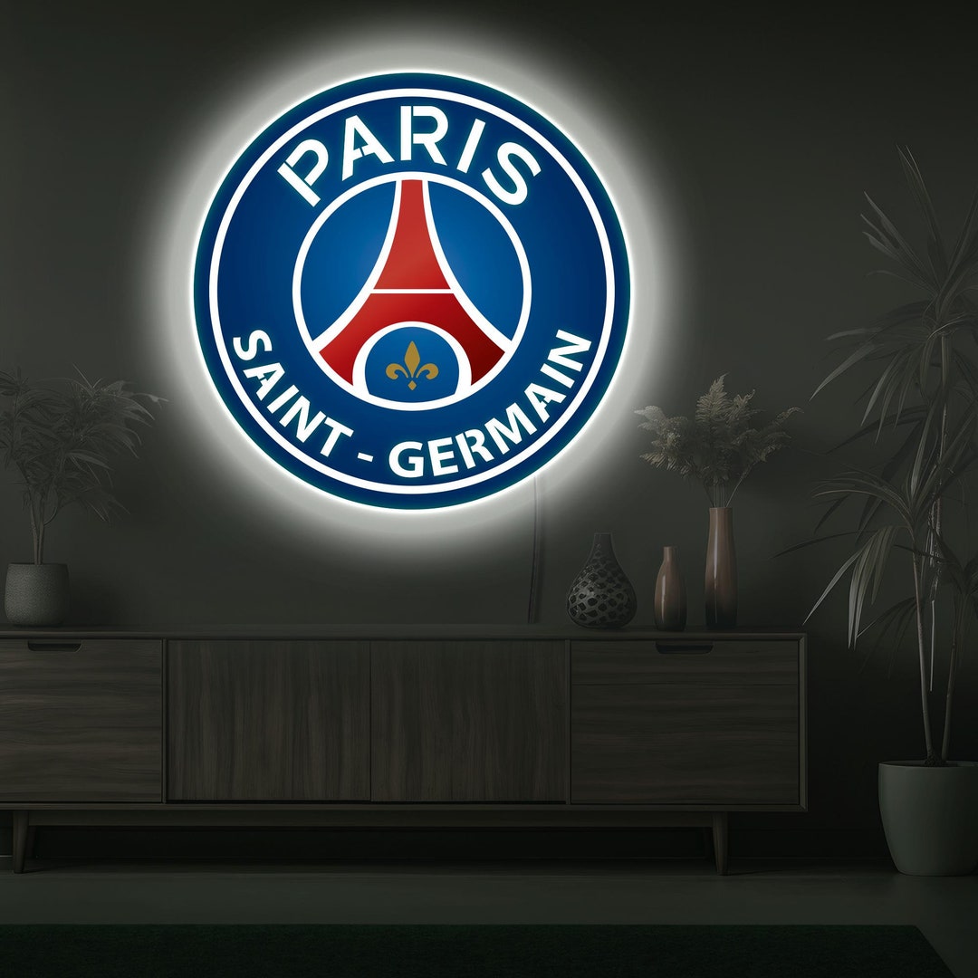 Paris Saint Germain Sign, Psg Logo Lighted, Psg Led Sign, Psg Neon Sign ...