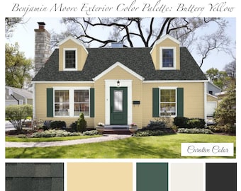 Buttery Yellow BENJAMIN MOORE Exterior Color Palette Etsy