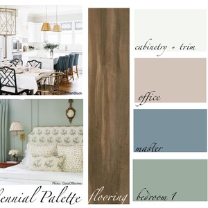 Grand Millennial Interior Paint Color Palette - Etsy