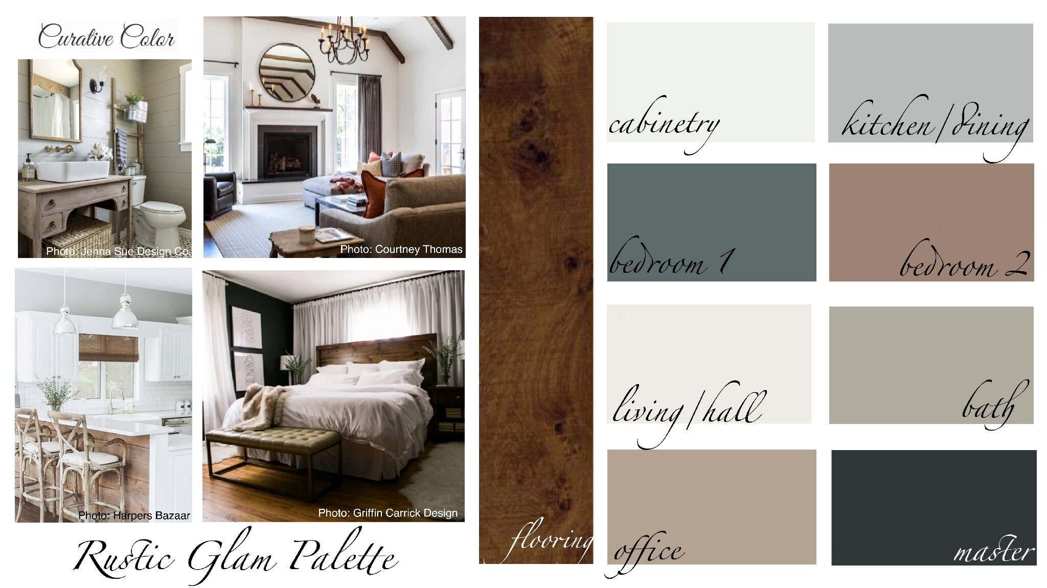 Rustic Glam Interior Paint Color Palette Etsy Canada