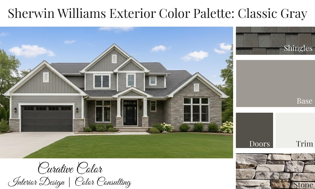Classic Gray - SHERWIN WILLIAMS Exterior Color Palette - Etsy