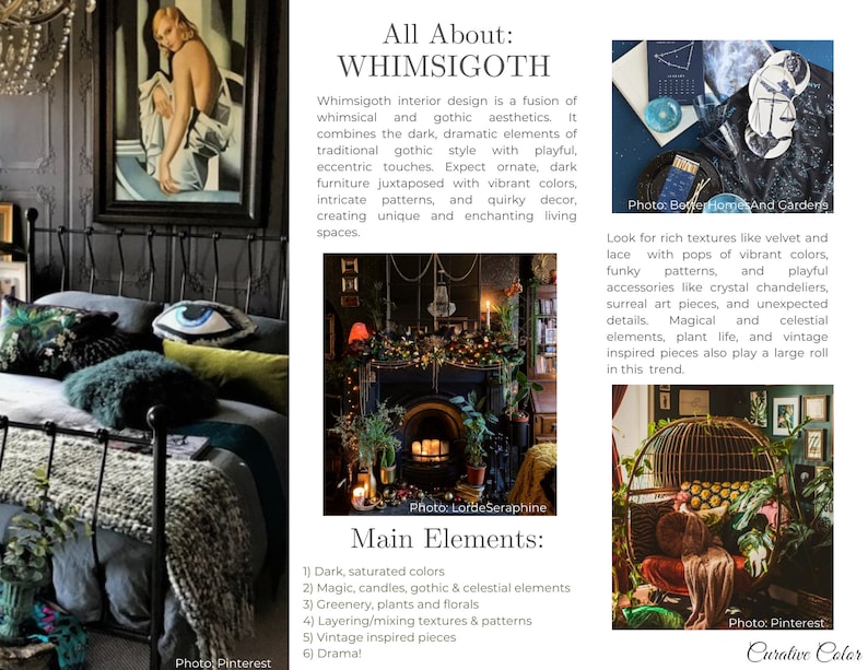 Whimsigoth - SHERWIN WILLIAMS Interior Color Palette - Etsy