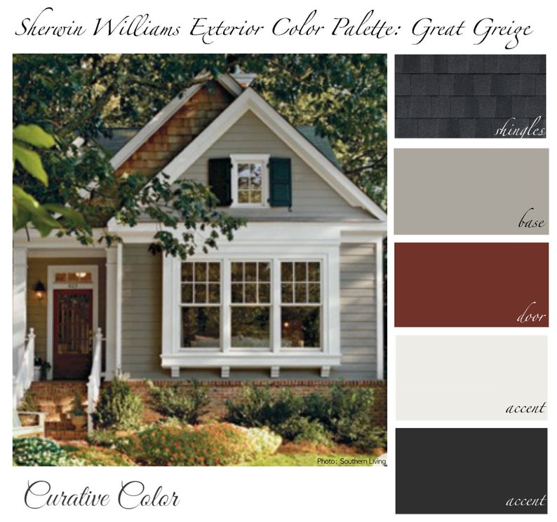 Great Greige - SHERWIN WILLIAMS Exterior Color Palette - Etsy