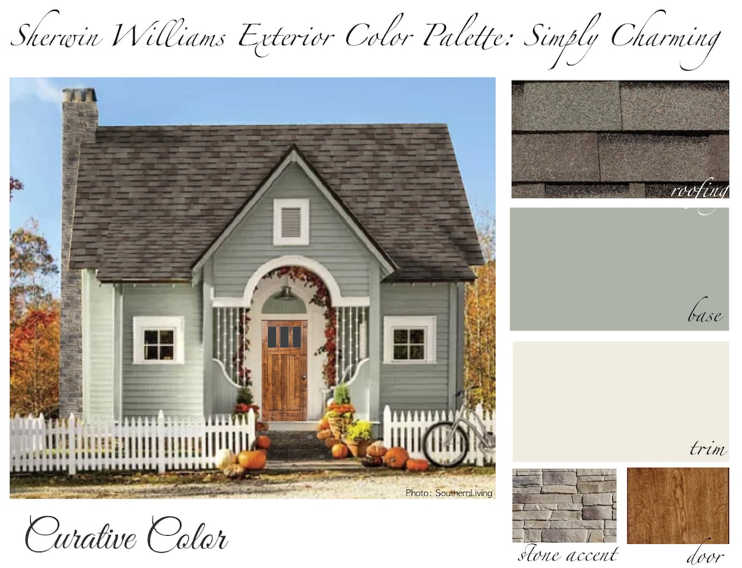 Simply Charming- SHERWIN WILLIAMS Exterior Color Palette - Etsy