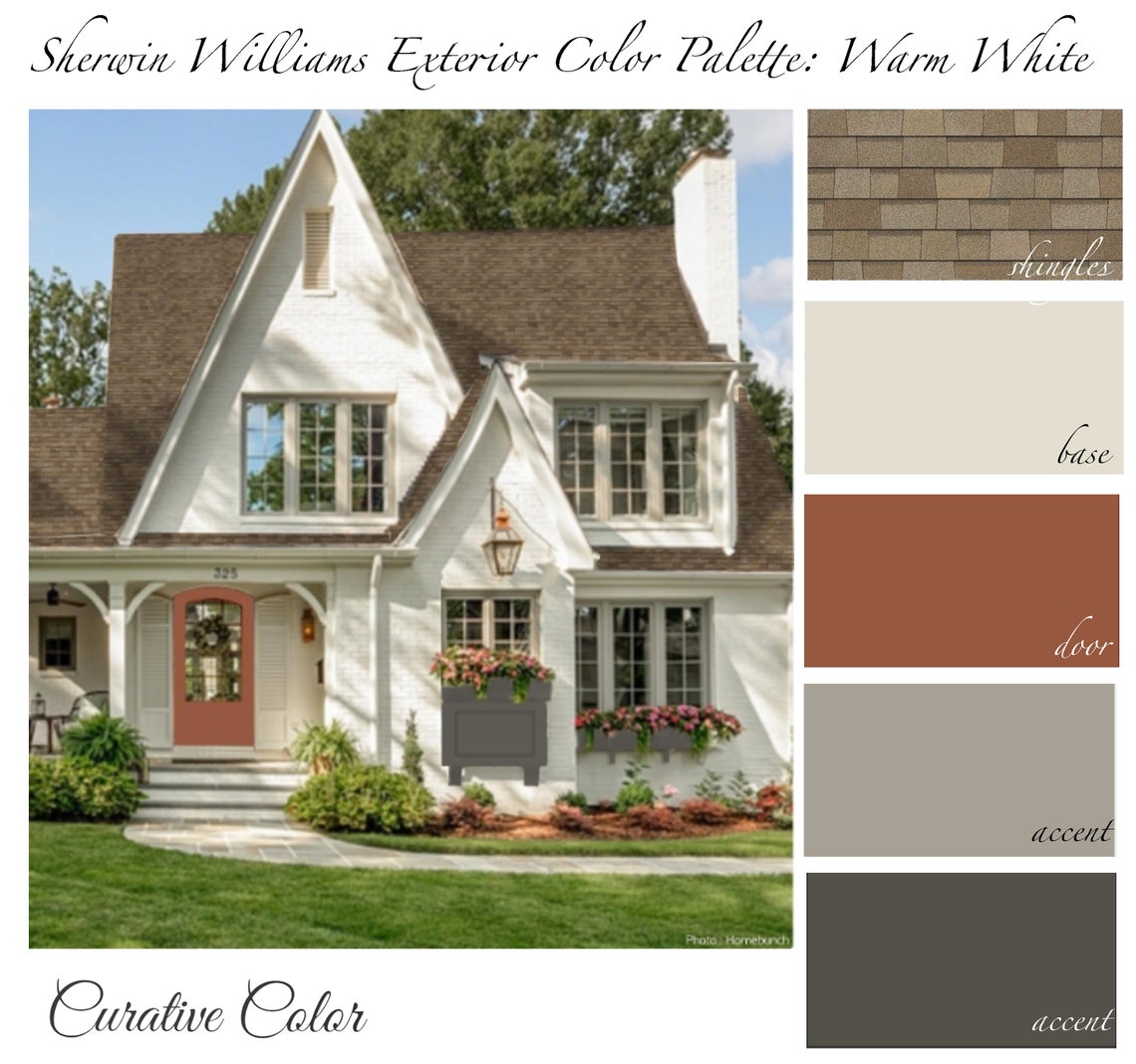 Warm White - SHERWIN WILLIAMS Exterior Color Palette - Etsy