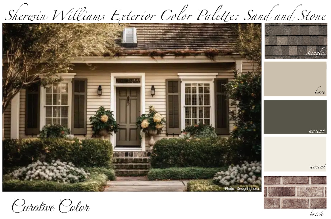Sand and Stone - SHERWIN WILLIAMS Exterior Color Palette - Etsy