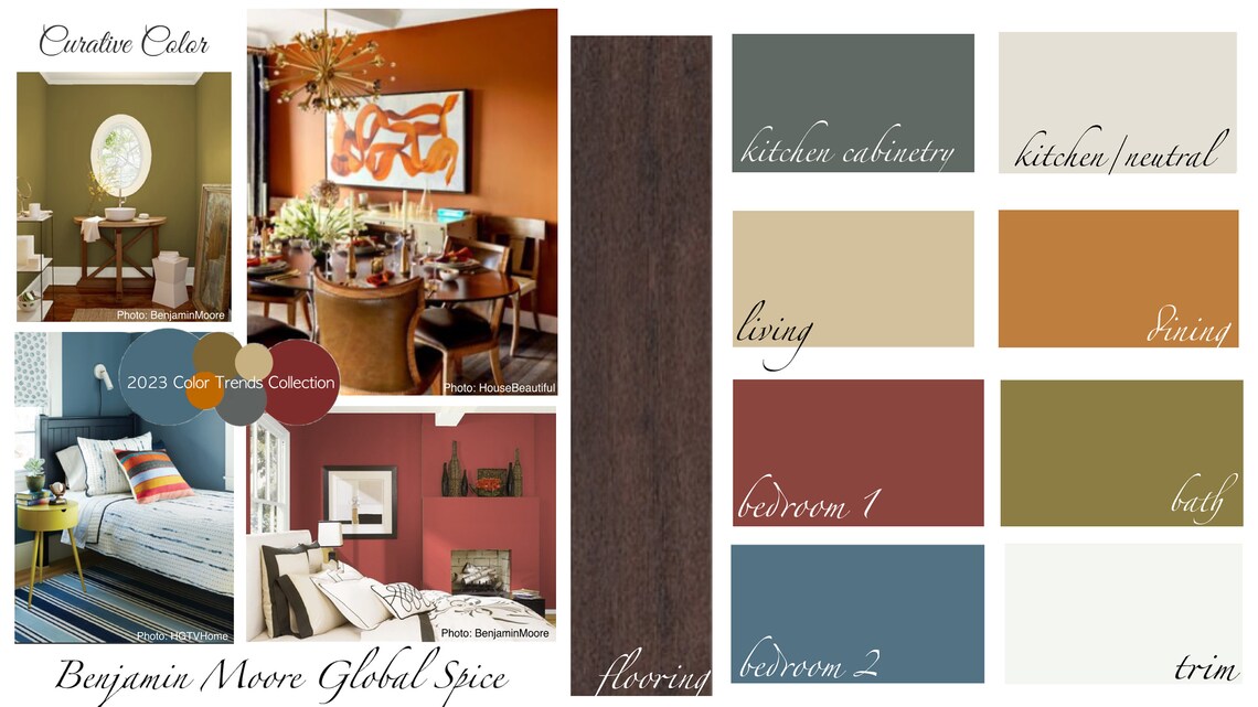 Global Spice BENJAMIN MOORE Interior Paint Color Palette 2023 Trends ...
