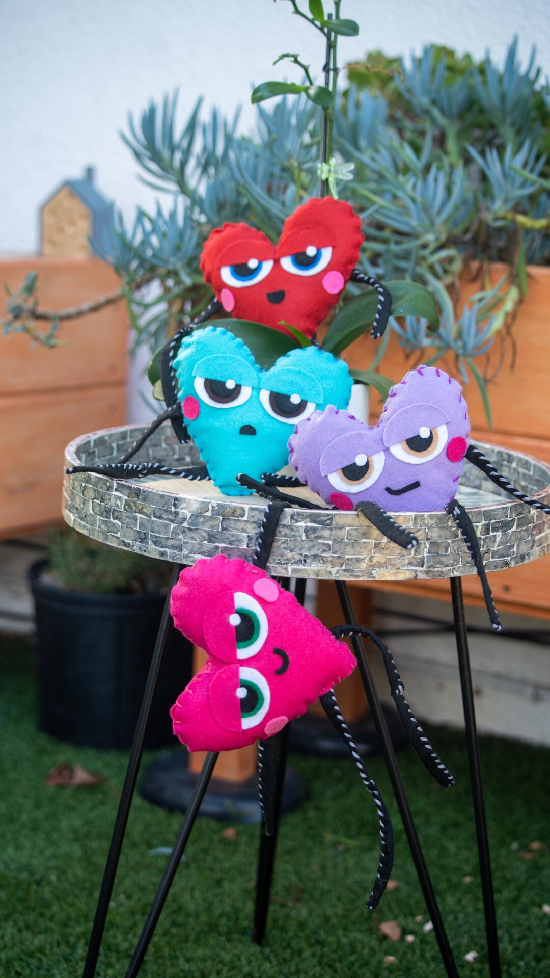 Felt Heart Plushie, Silly Stuffed Animal, Valentine, Custom Desk Buddy ...
