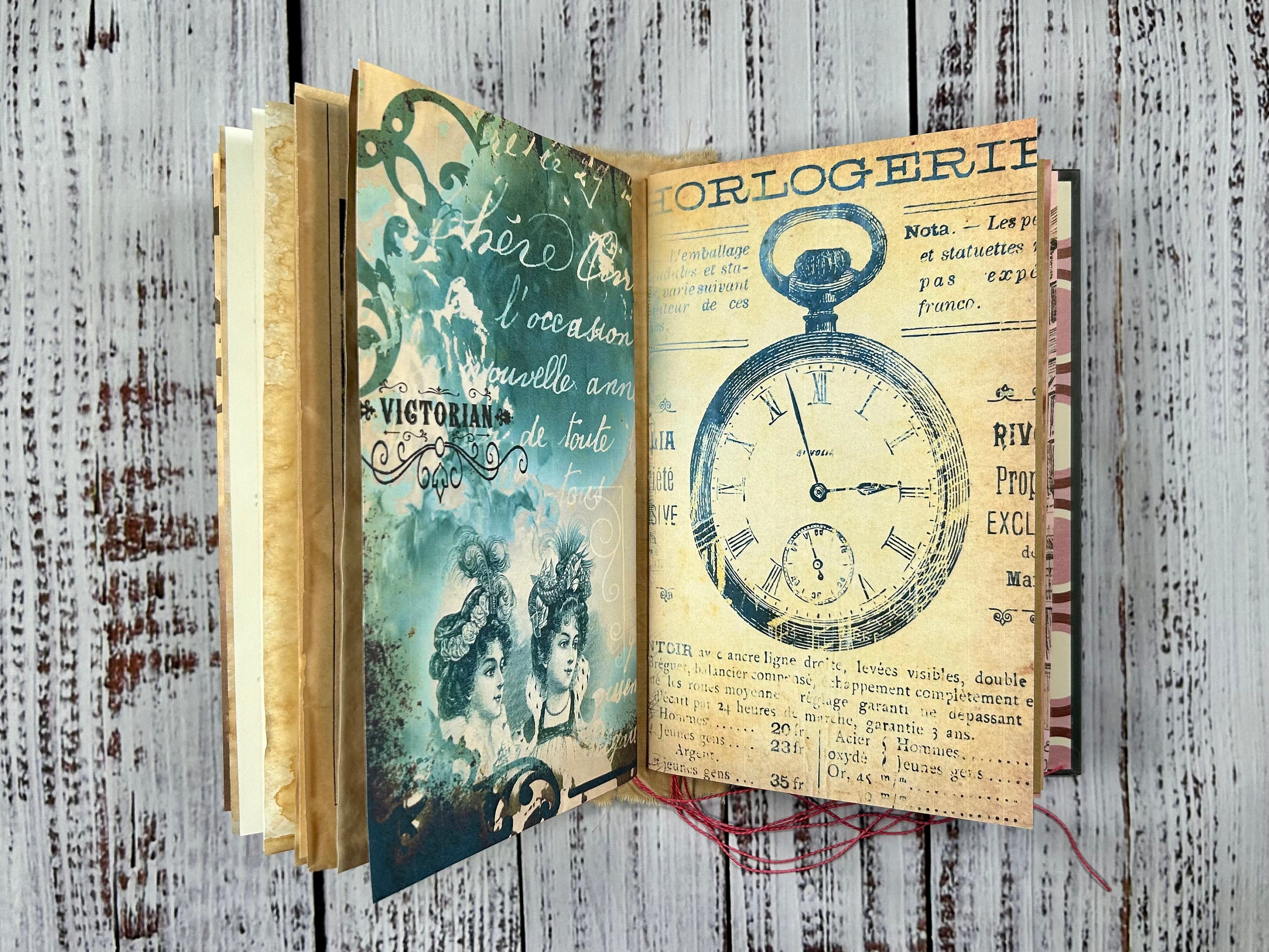 Blank Junk Journal & Freebies Victorian Eclectic Collage Vintage Pink ...