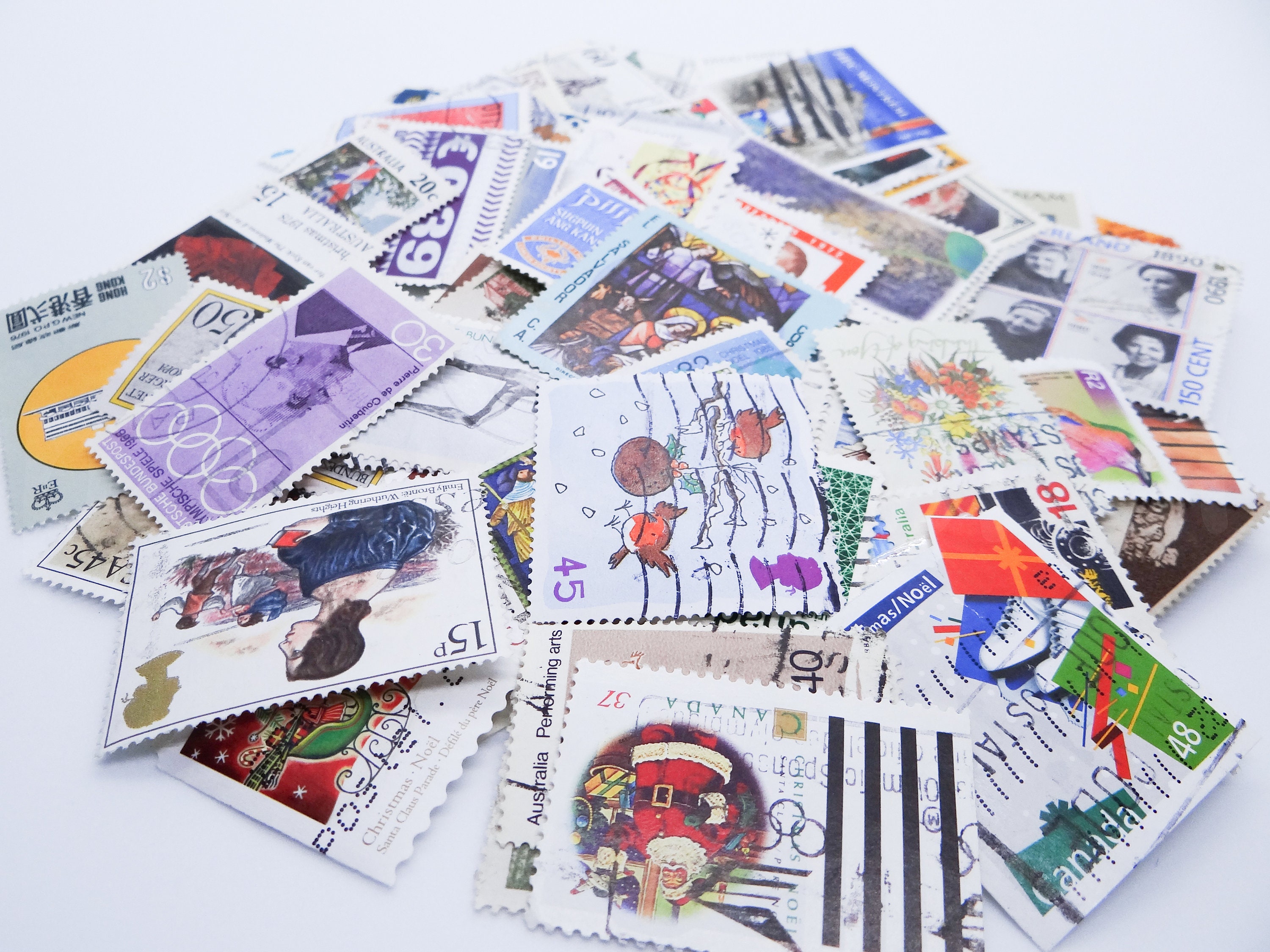 100 Large Assorted Postage Stamps All Different - Etsy