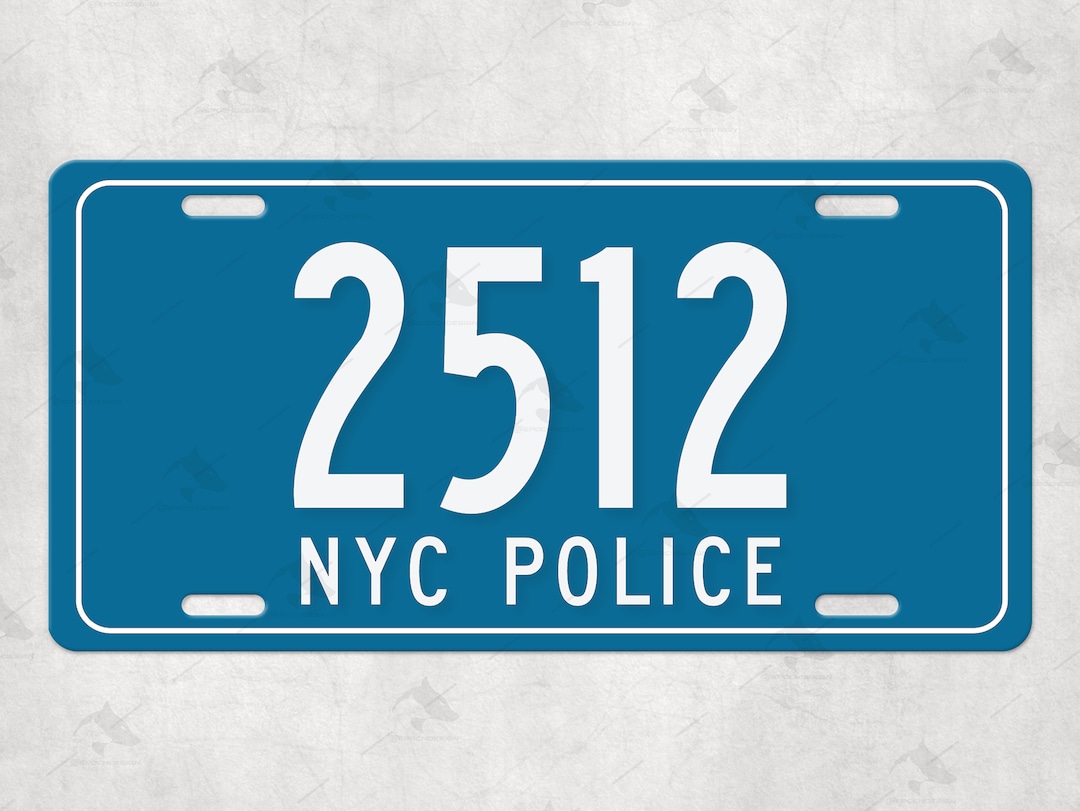 NYPD Police Historical License Plate , Customizable 6"x12" .032 Gauge ...