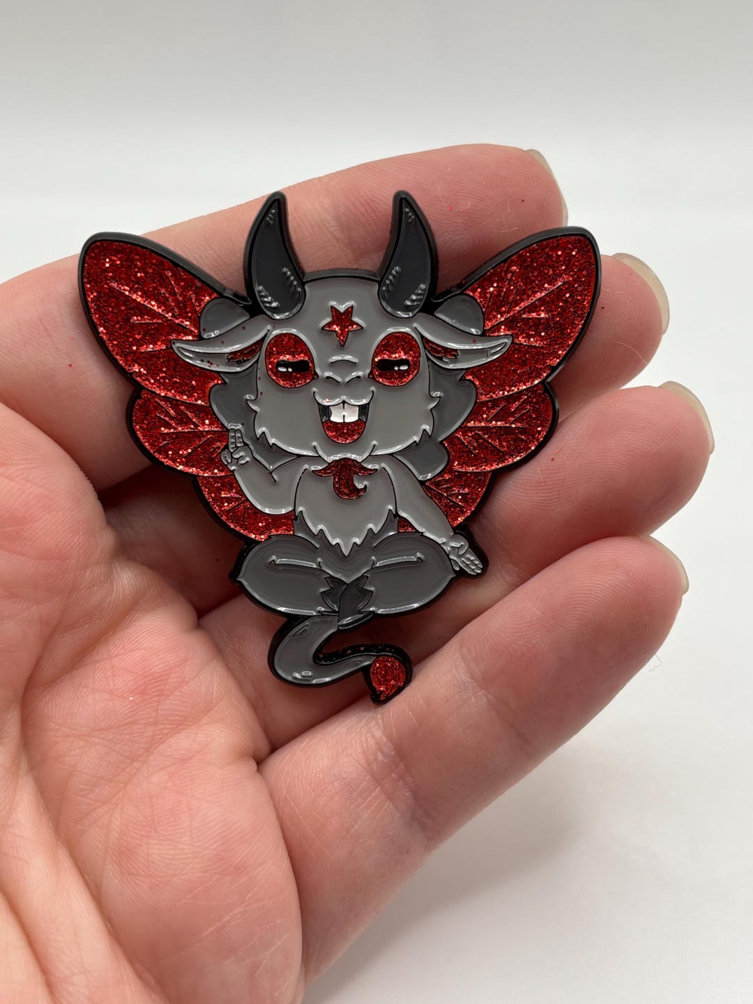 Baphomet Glitter Enamel Pin - Etsy