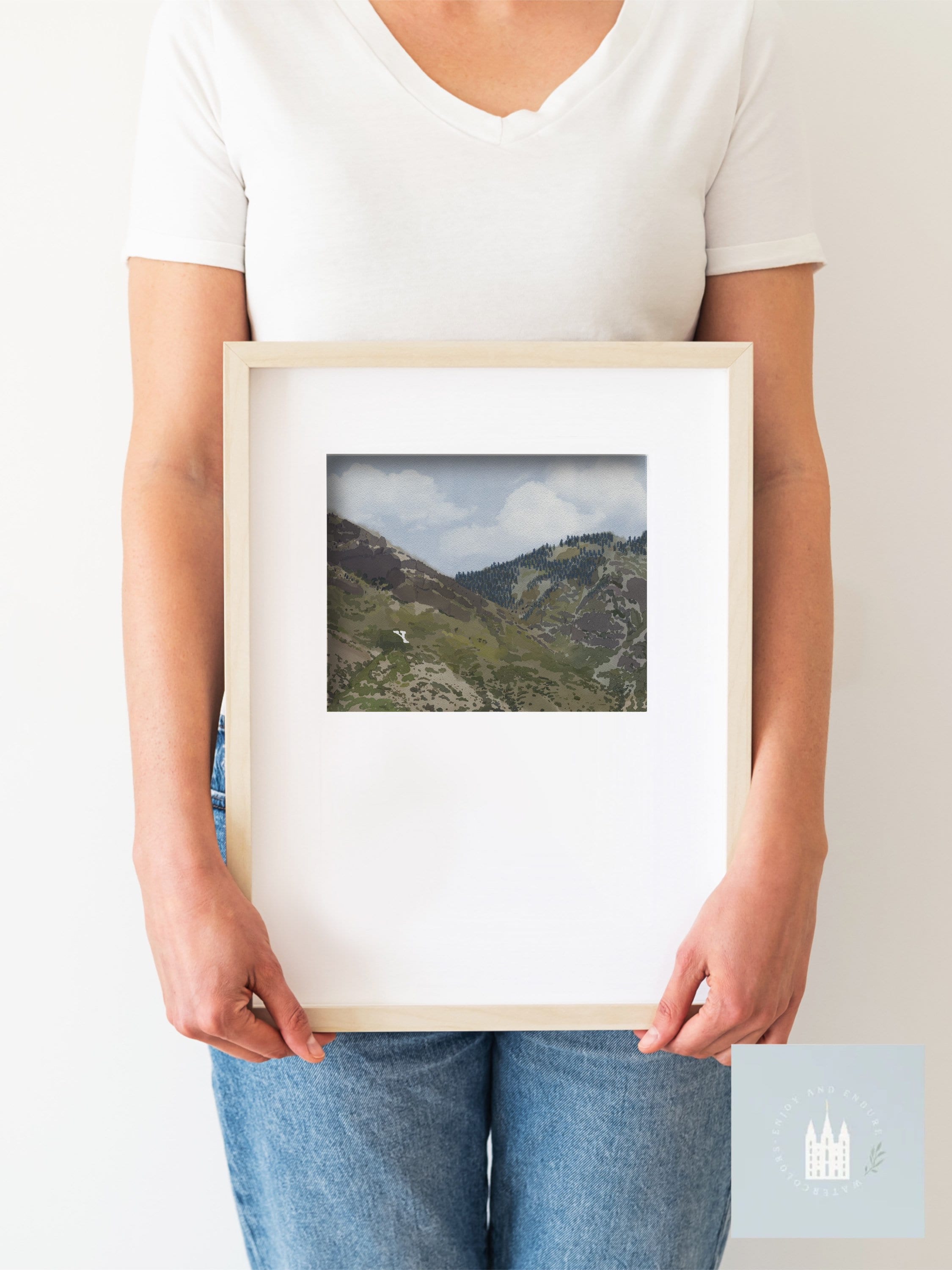 BYU Y Mountain Watercolor Art, Provo Utah Mountain, BYU Art - Etsy