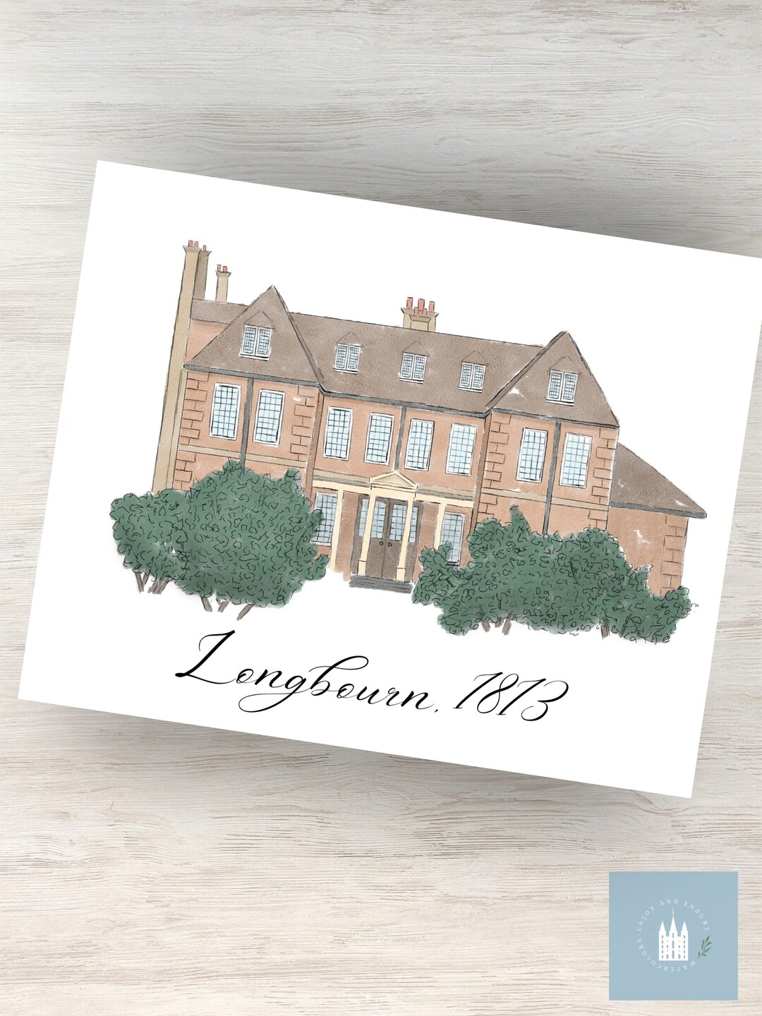 Pride and Prejudice Digital Art, Jane Austen Art, Longbourn Watercolor ...