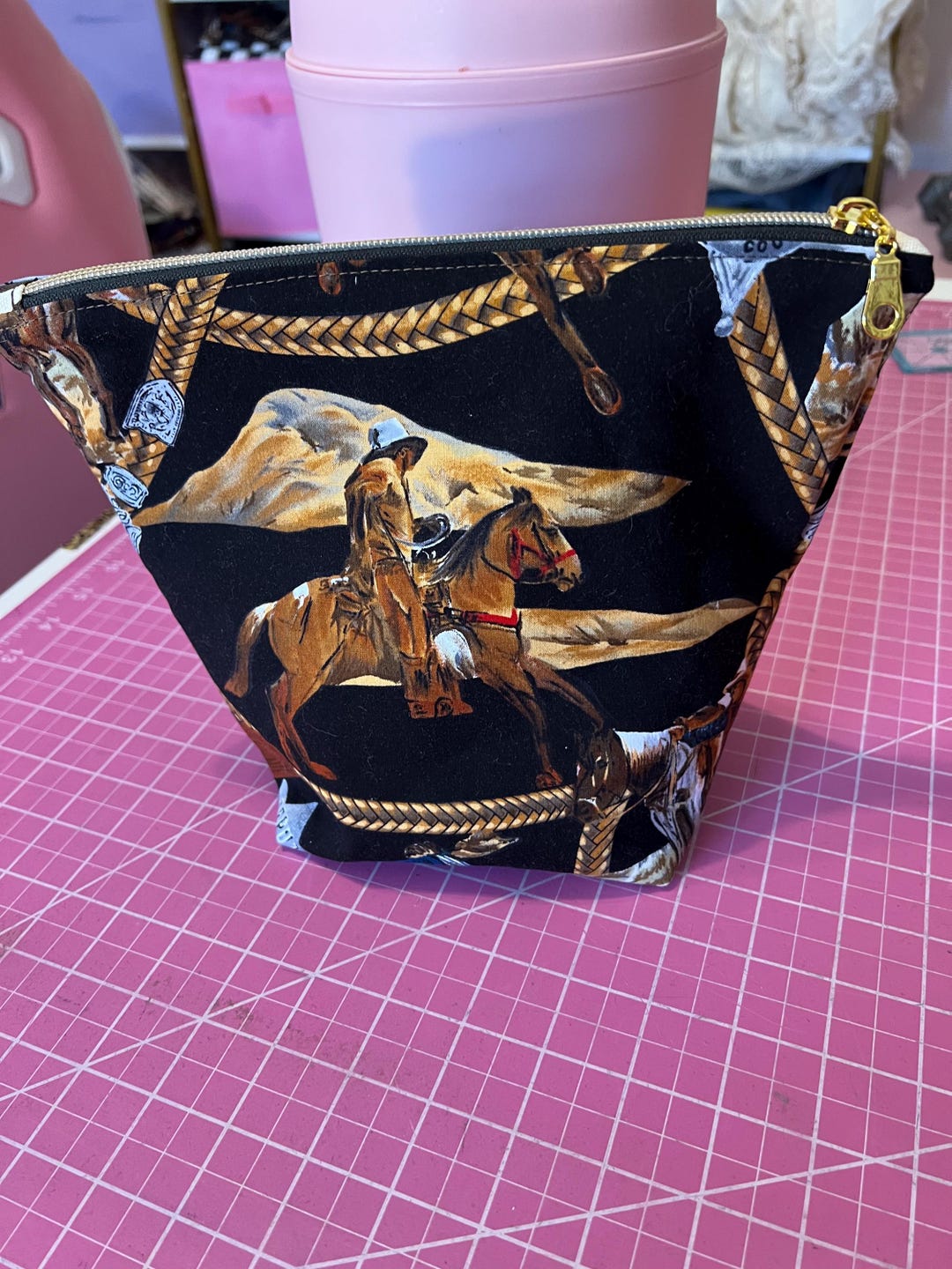 Cowboy, Bronco, Horse, Belt Buckle, Sheriff Badge, Rope Western Cotton ...