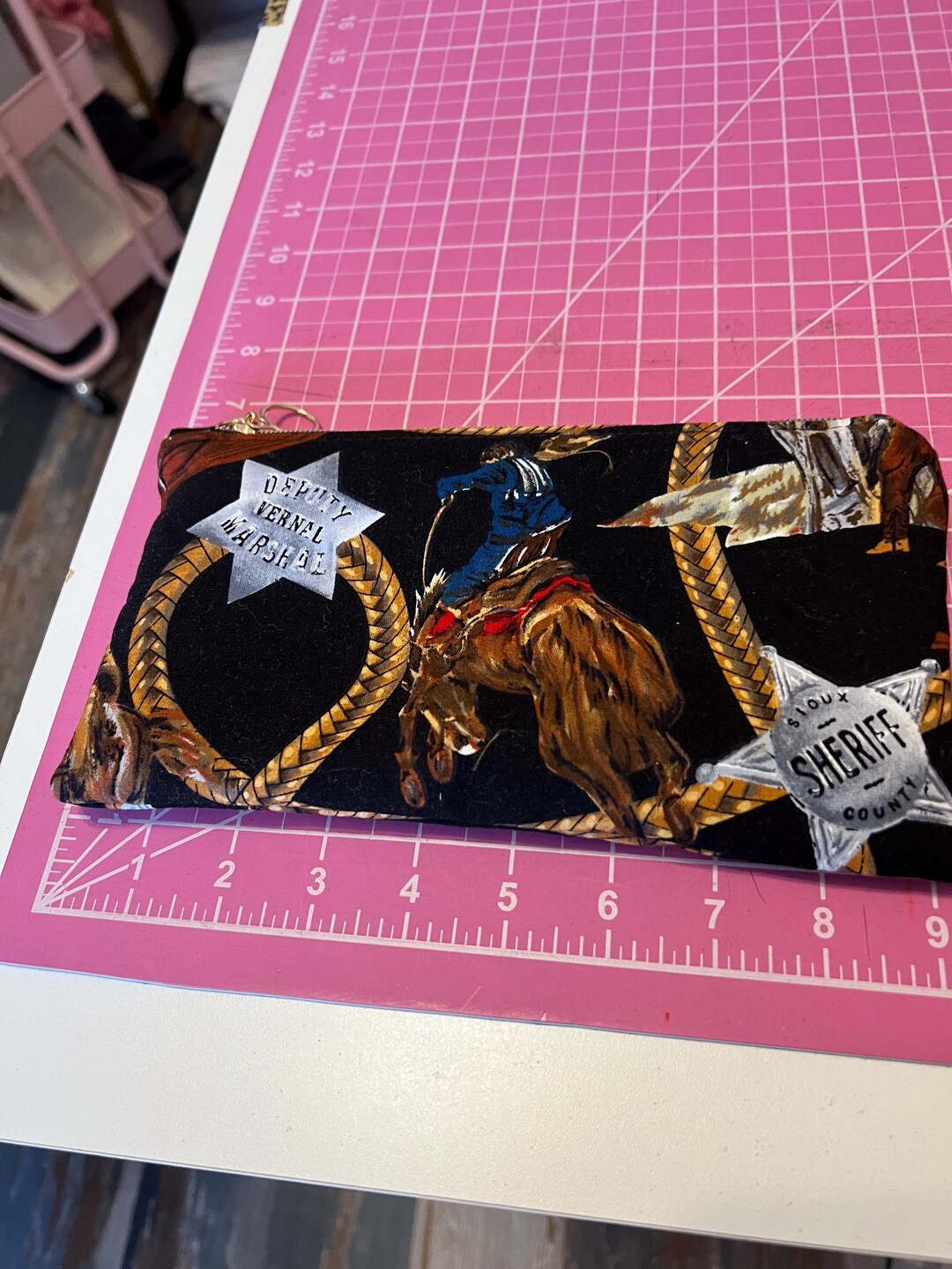 Cowboy, Bronco, Horse, Belt Buckle, Sheriff Badge, Rope Western Cotton ...