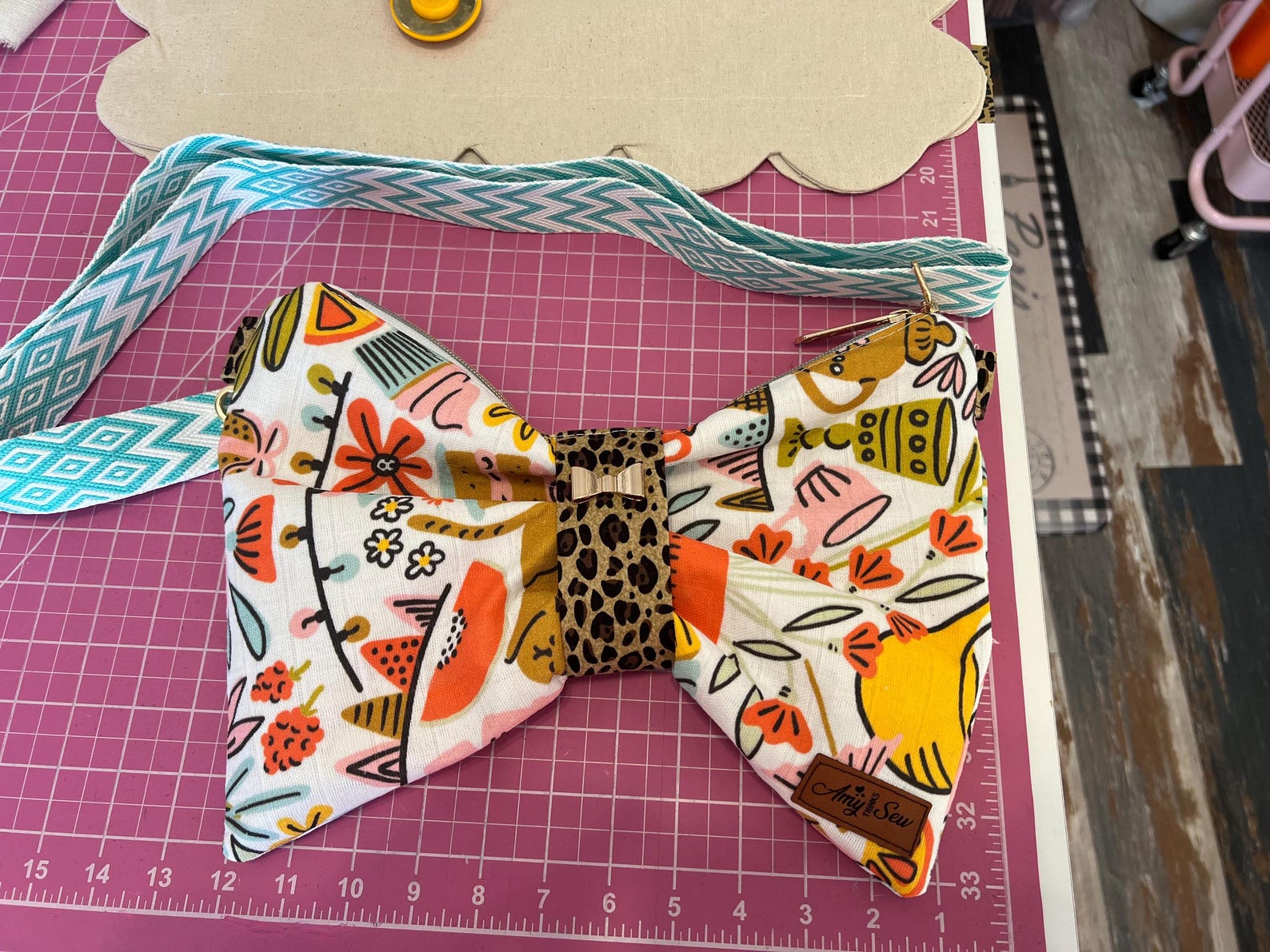 Bow Purse Fanny Pack Crossbody Leopard Accent Hand Sewn - Etsy