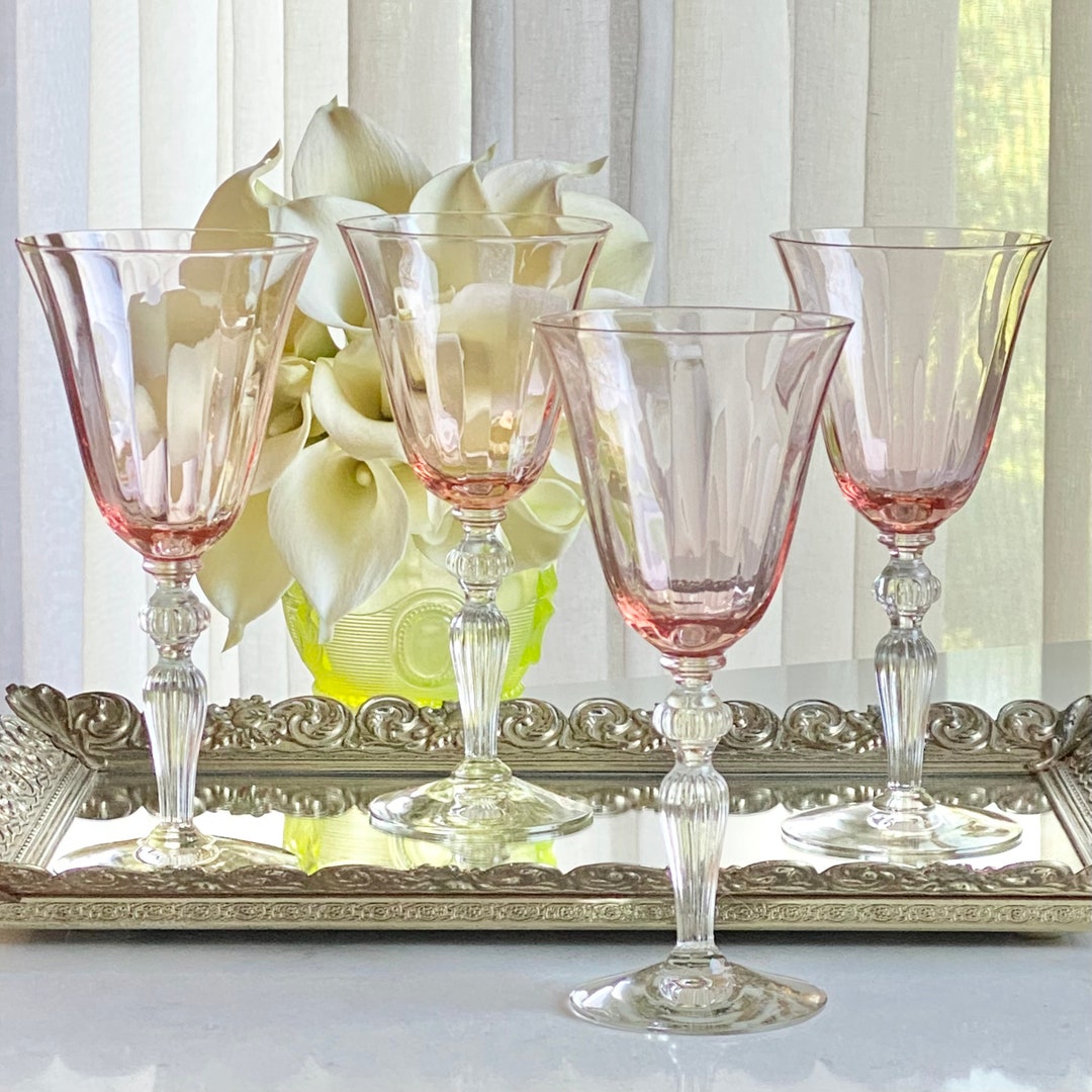 Vintage Huntington Pink Optic Panel Glasses (circa 1920 - 1932) - Set ...