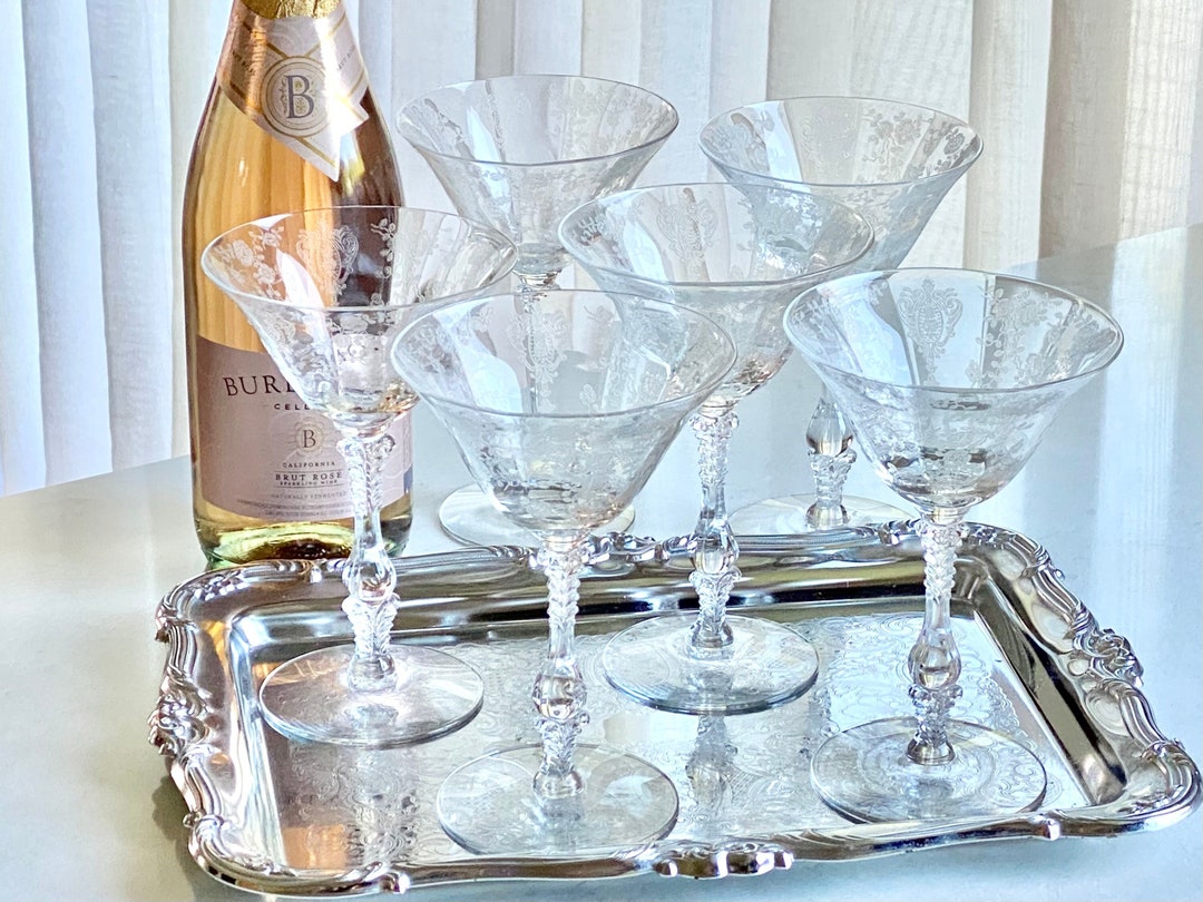 Vintage Cambridge Rose Point Glasses circa 1934 1958 10 Available - Etsy