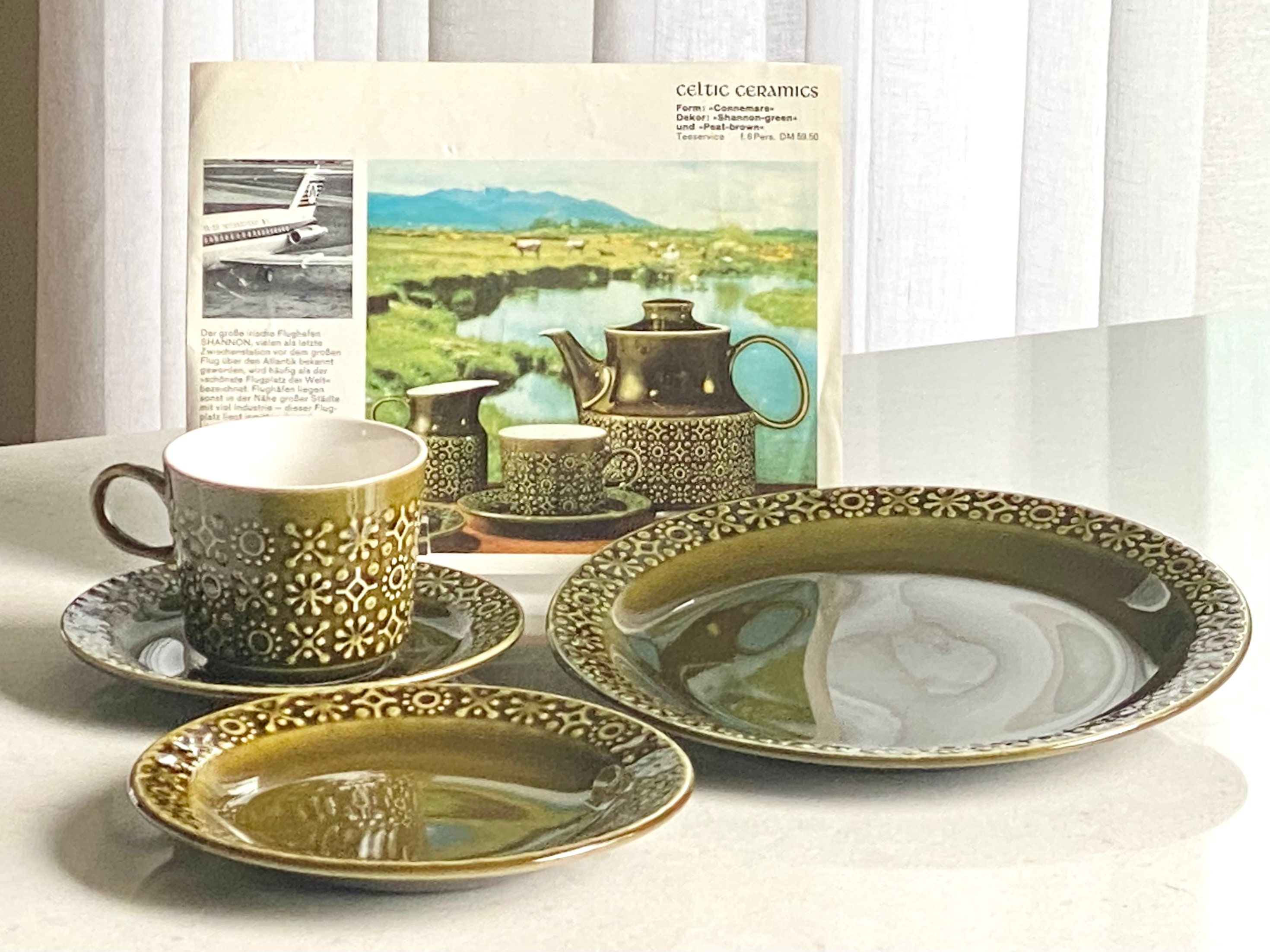 Connemara Celtic Irish Earthenware Dishes Service for Four - Etsy