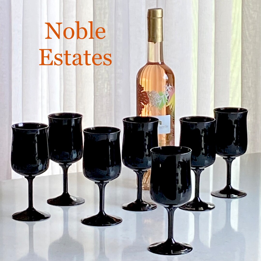 Vintage Lenox Midnight Mood Black Glasses (circa 1974 - 1982) - Set of ...
