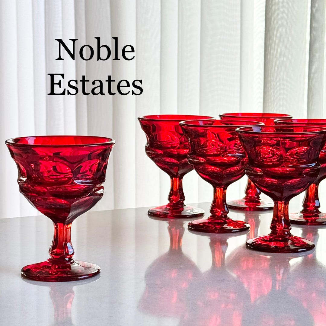 Vintage Fostoria Argus Ruby Red Glasses (circa 1964 - 1982) - Set of 8 ...