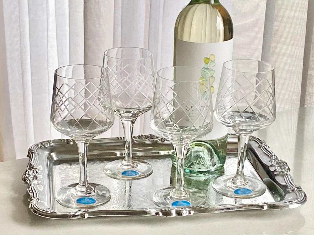 Vintage Easterling Lady Victoria Crystal Glasses - Set of 4 (set #1222A ...