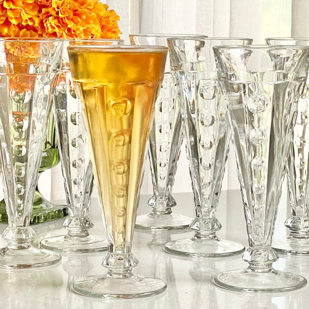 Vintage Dot and Panel Glasses - Set of 12 - Etsy