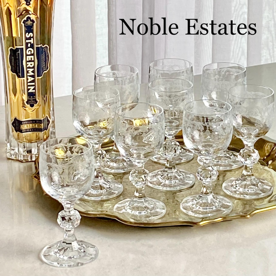 Vintage Import Assoc Cascade Glasses - Set of 9 Cordial / Tasting ...