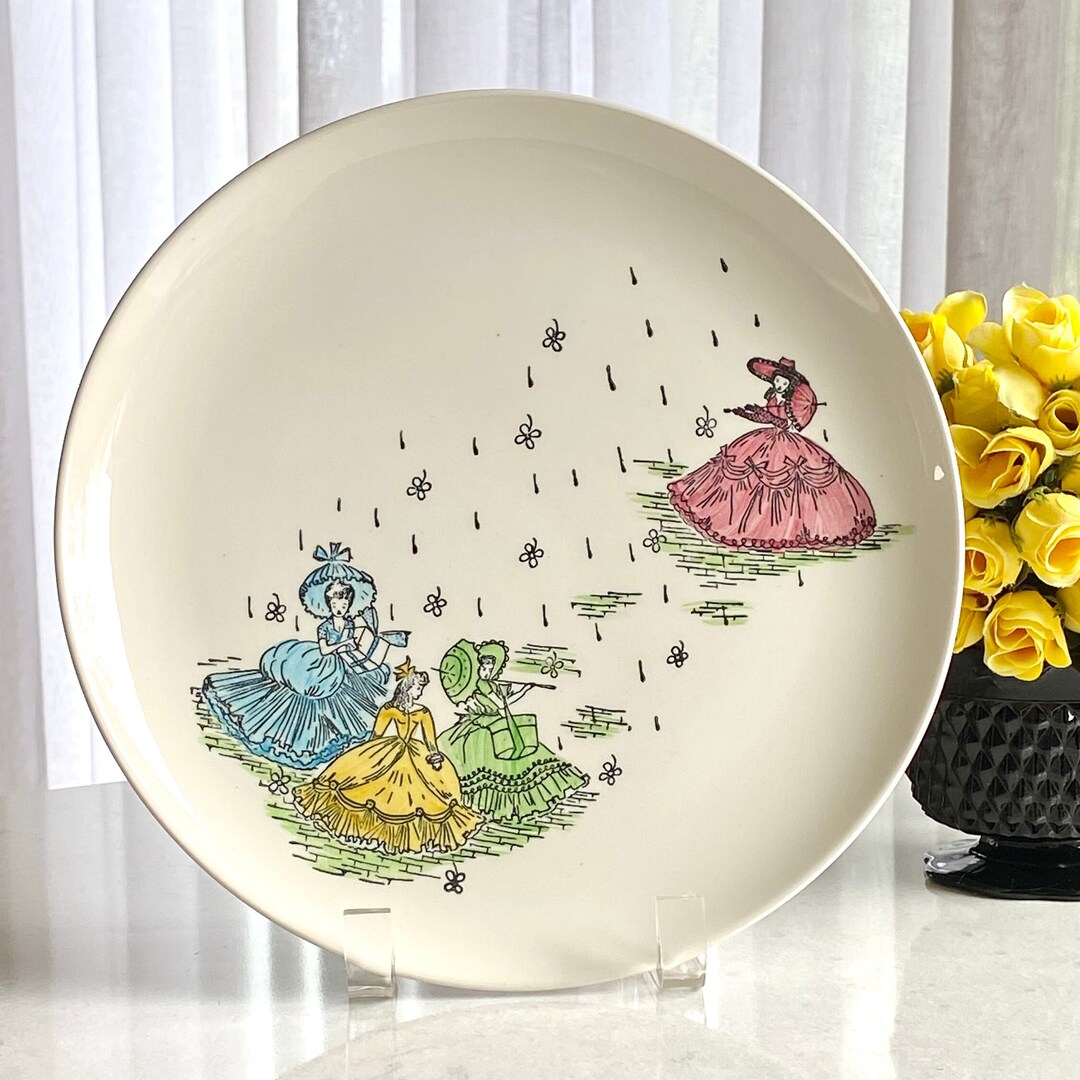 Vintage Hand Painted Springtime Ladies Plate - Etsy