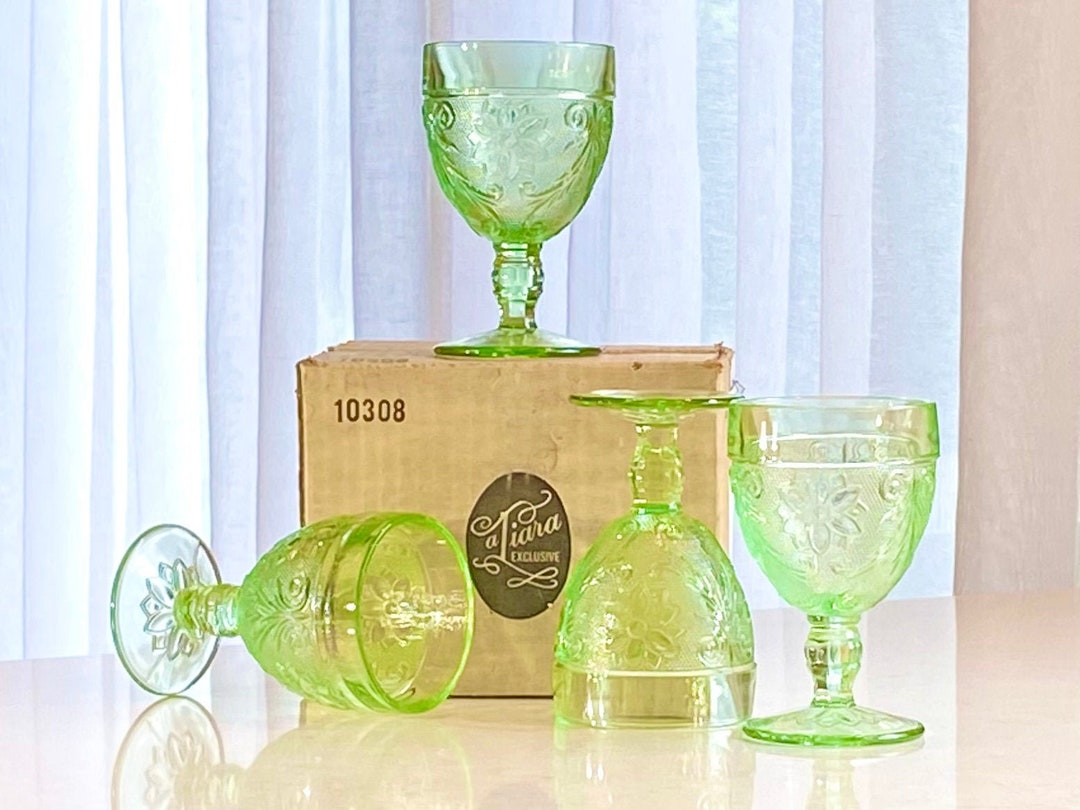 Vintage Indiana Glass Chantilly Tiara Glasses (#10308) - Set of 4 - Etsy