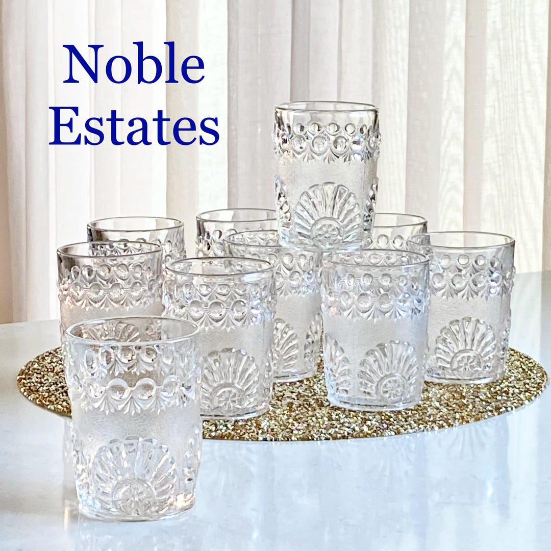 Vintage Westmoreland Shell and Jewel Stippled EAPG Tumbler Glasses ...