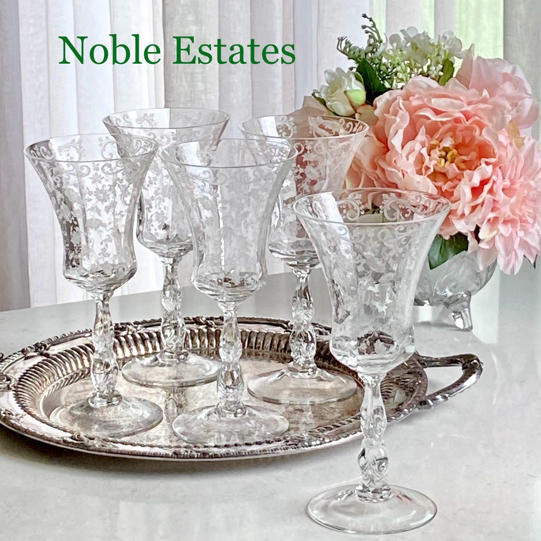 Vintage Cambridge Chantilly Etched Glasses (circa 1939 - 1958) - Set of ...