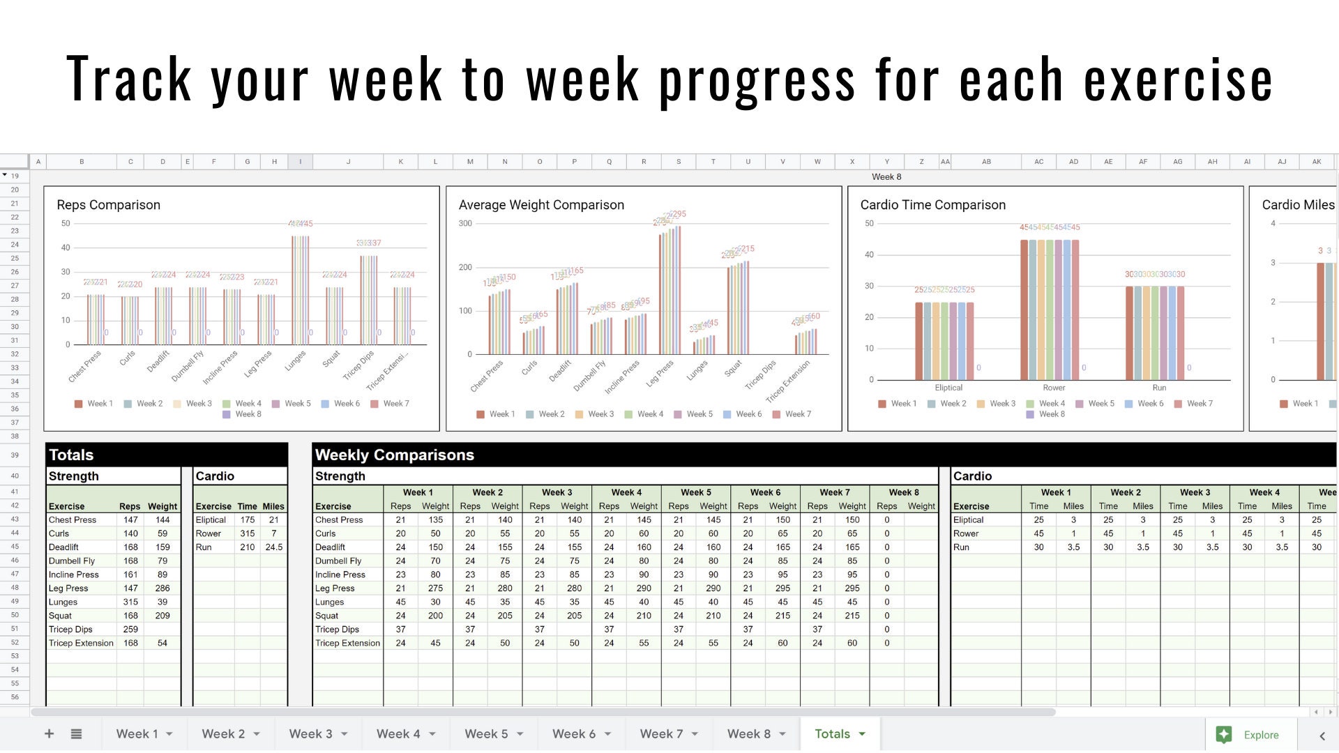 Digital Workout Tracker Workout Template Workout Planner Personal ...