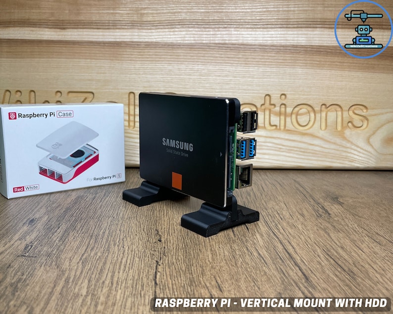 Raspberry Pi Vertical Mount With Integrated HDD Support - Etsy