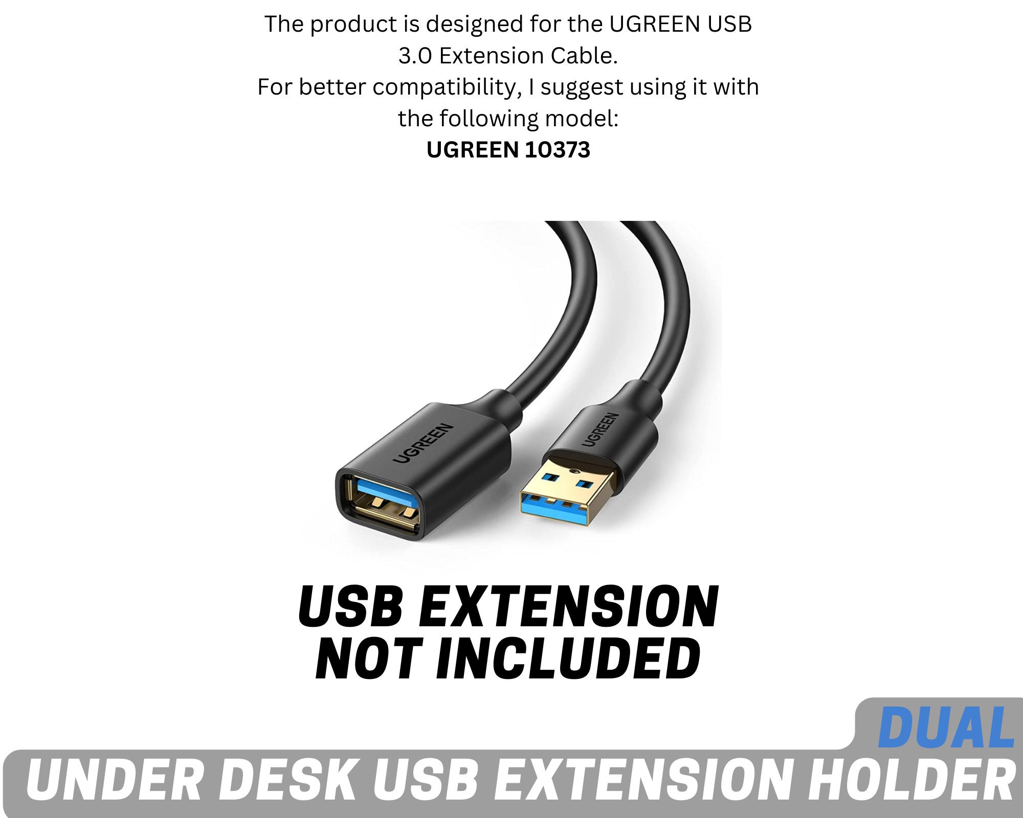 Dual USB-A & USB-C Under Desk Extension Holder: 3D Printed Organizer - Etsy