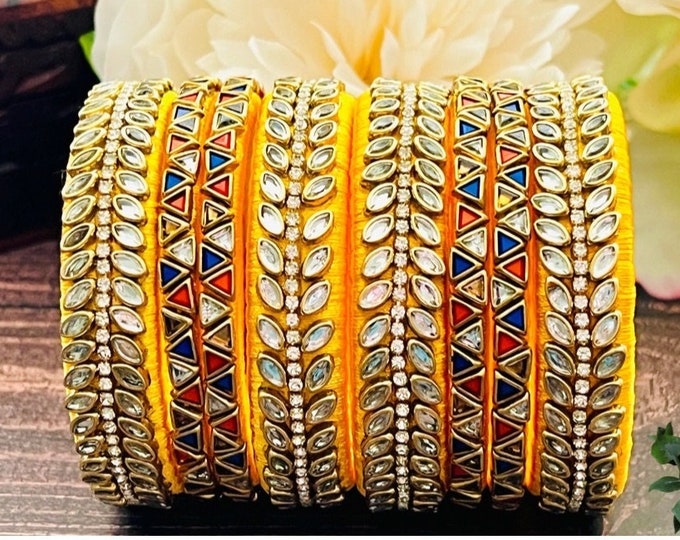 Indian Silk Thread Bangles Set | Bridal/wedding Collection | Party Wear ...