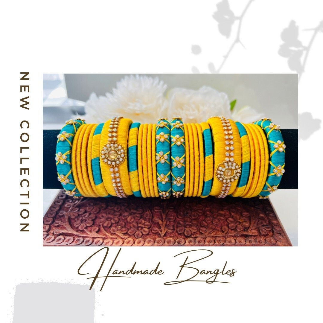 Indian Silk Thread Bangles Set | Bridal/wedding Collection | Party Wear ...