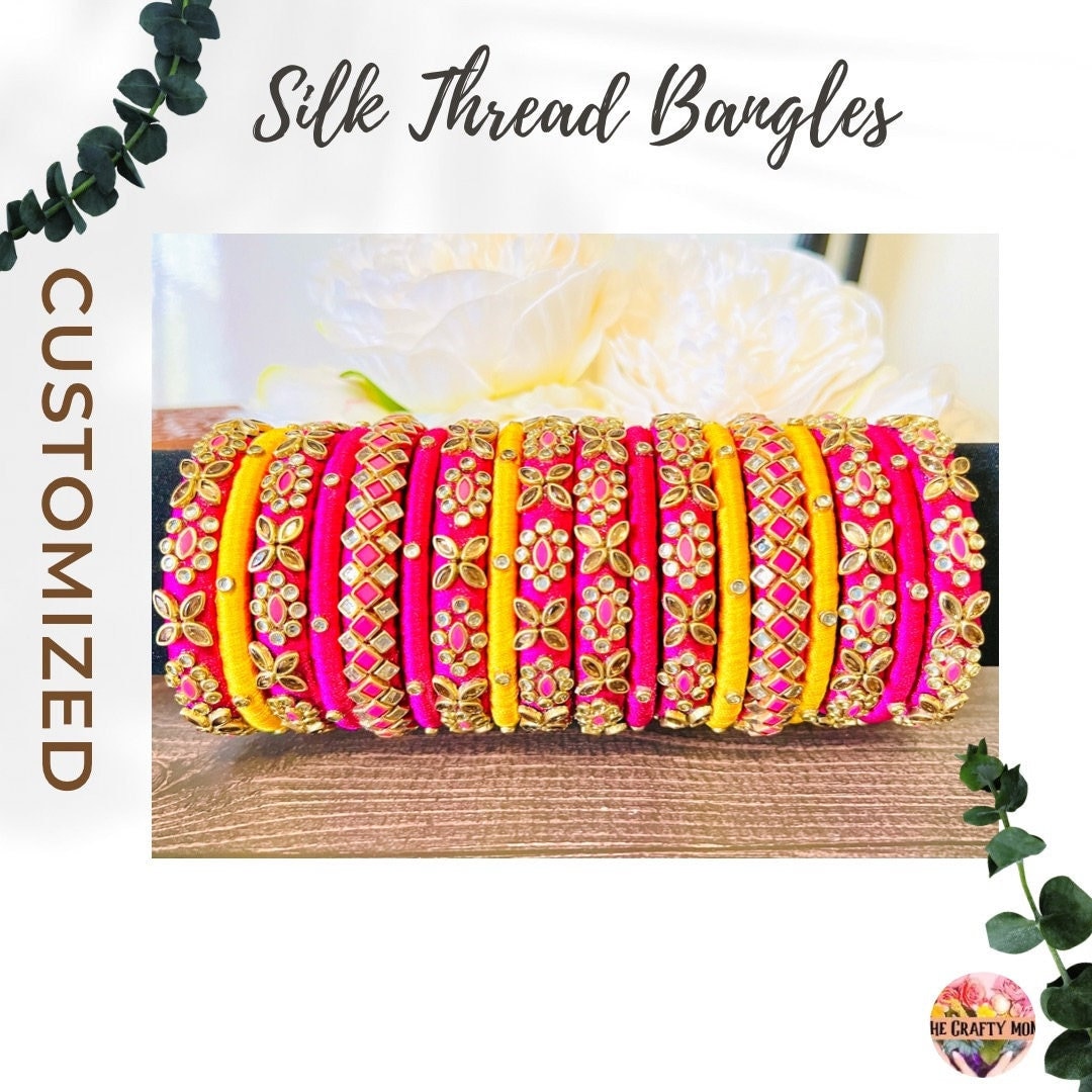 Kundan Silk Thread Bangles | Return Gifts | Bridal Collection | Party ...