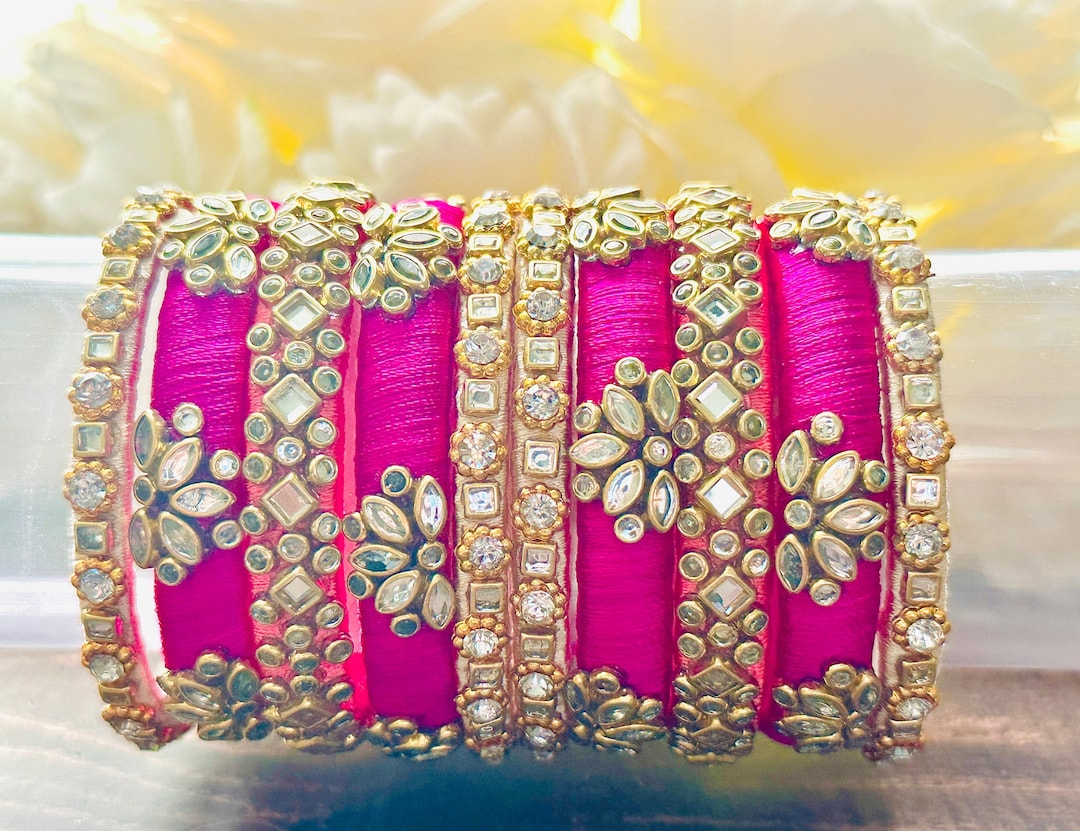 Indian Silk Thread Bangles Set | Bridal/wedding Collection | Party Wear ...