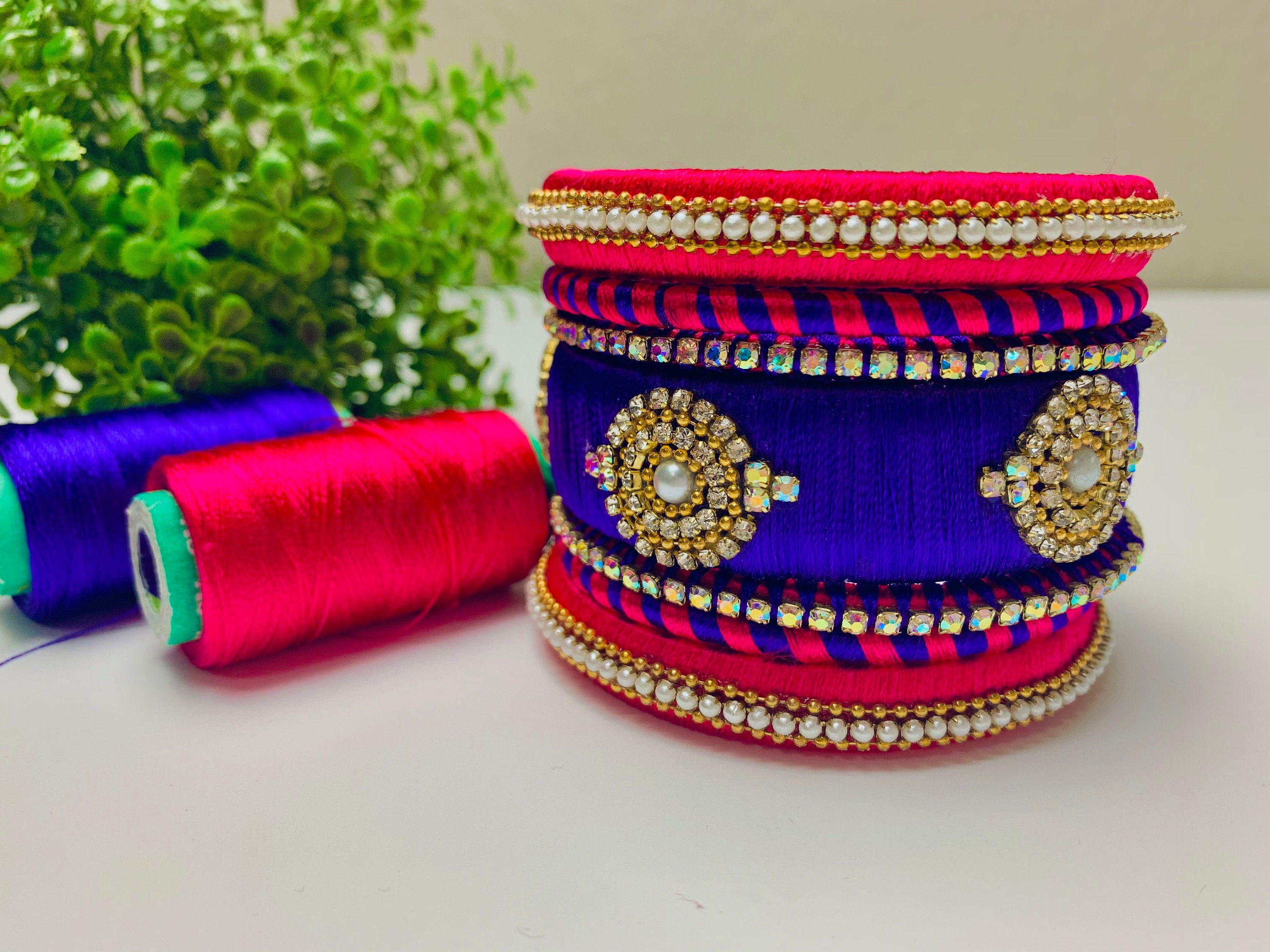 Indian Silk Thread Bangles Set Bridal Collection Party - Etsy Canada
