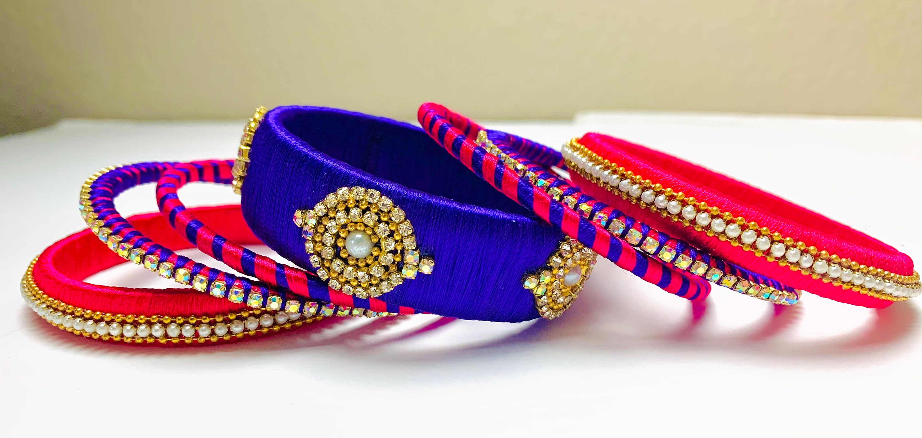 Indian Silk Thread Bangles Set Bridal Collection Party - Etsy Canada