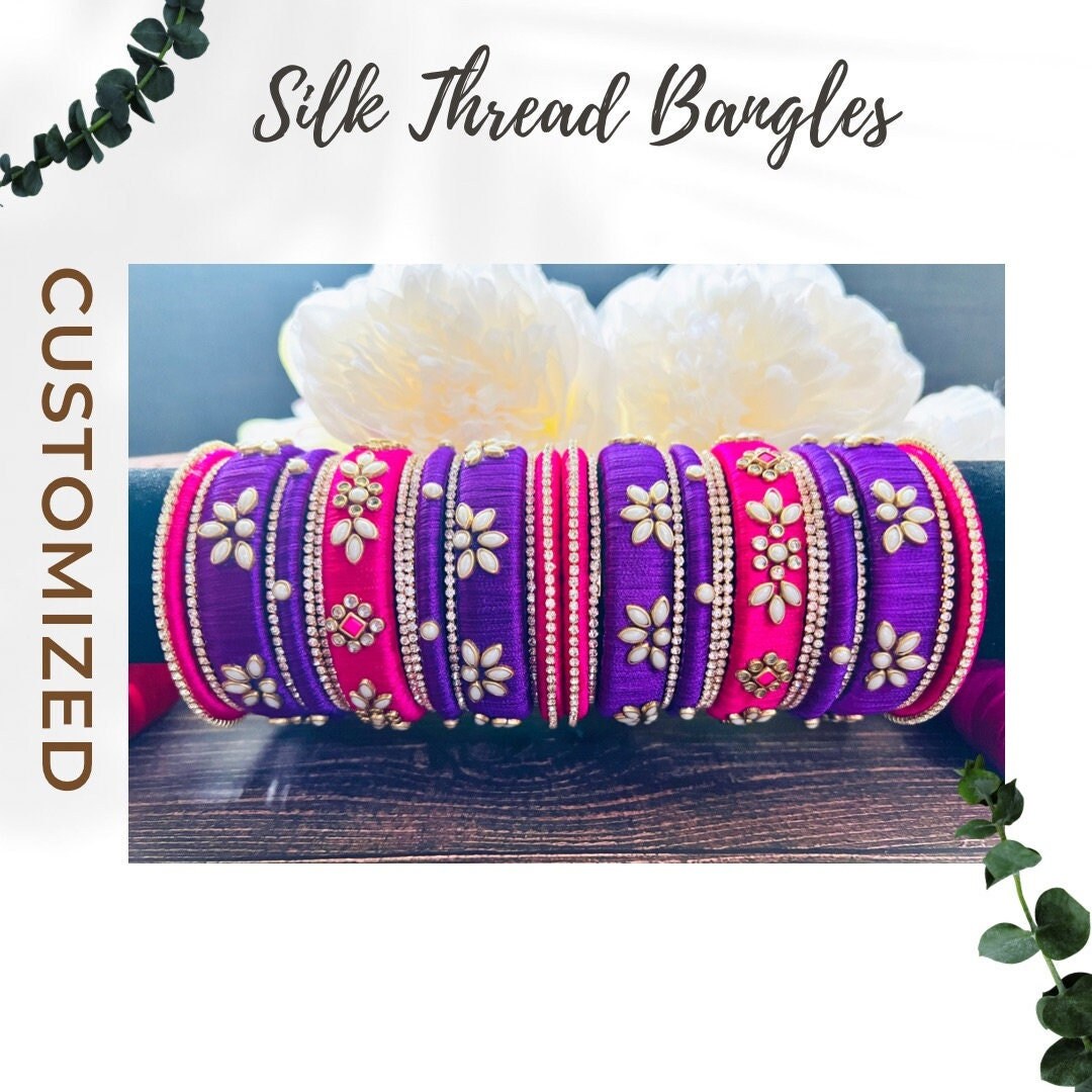 Indian Silk Thread Bangles Set | Bridal/wedding Collection | Party Wear ...