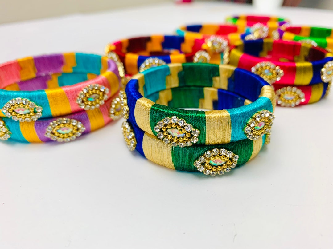 Indian Silk Thread Bangles | Return Gifts | Handmade | Rakhi/diwali ...