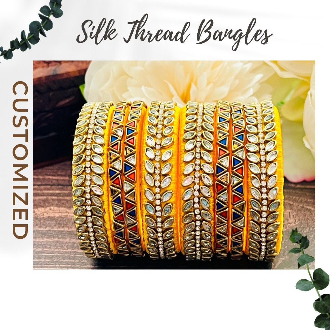 Indian Silk Thread Bangles Set | Bridal/wedding Collection | Party Wear ...
