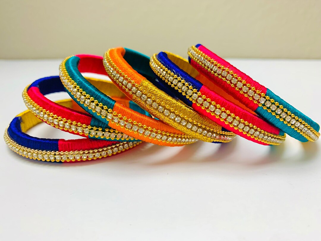 Silk Thread Bangles Set | Bridal Collection | Party Wear | Customizable ...