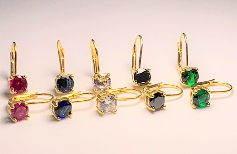 Leverback Earrings 925 Sterling Silver/ CZ Leverback Earrings - Etsy