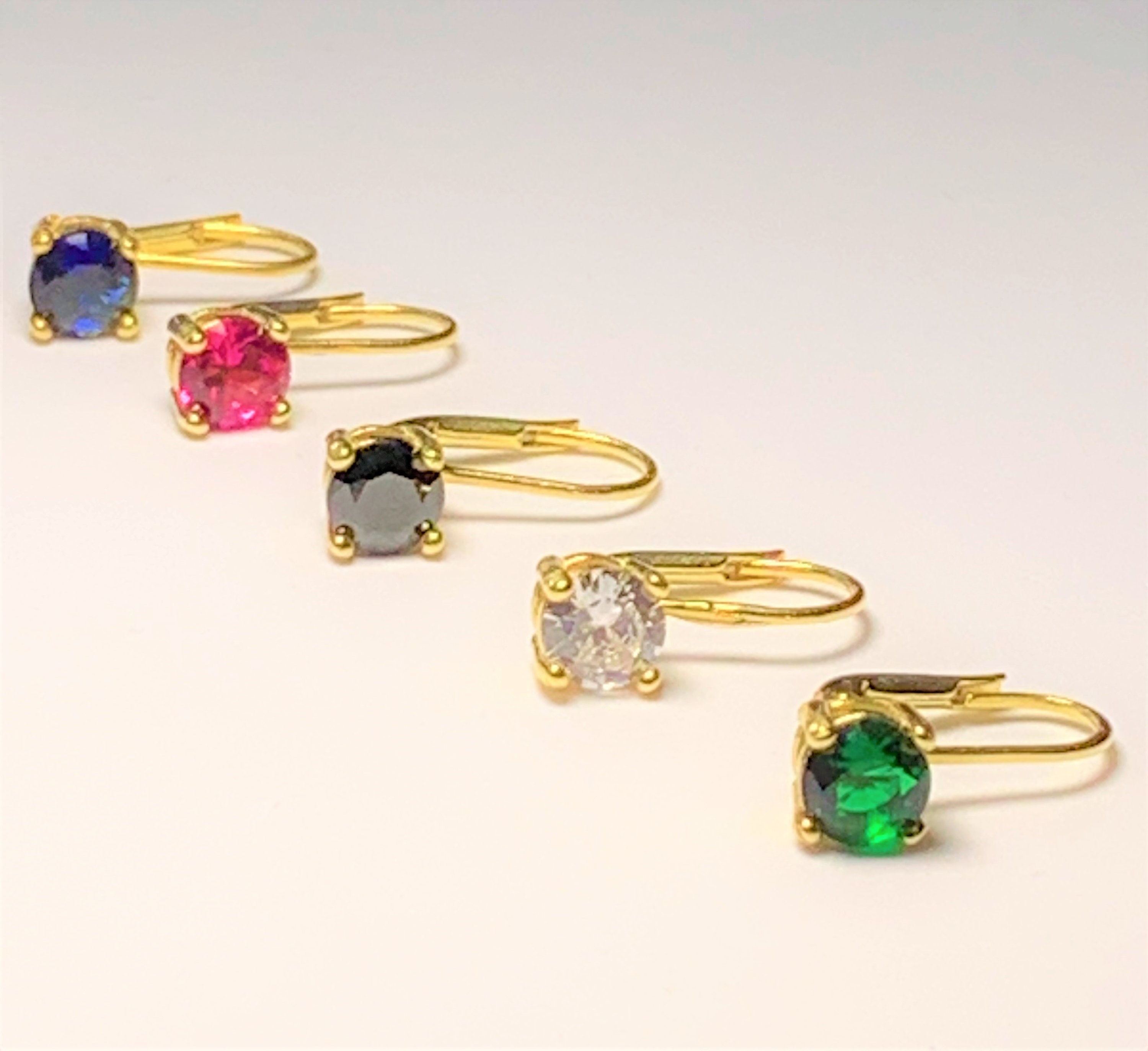 Leverback Earrings 925 Sterling Silver/ CZ Leverback Earrings - Etsy UK